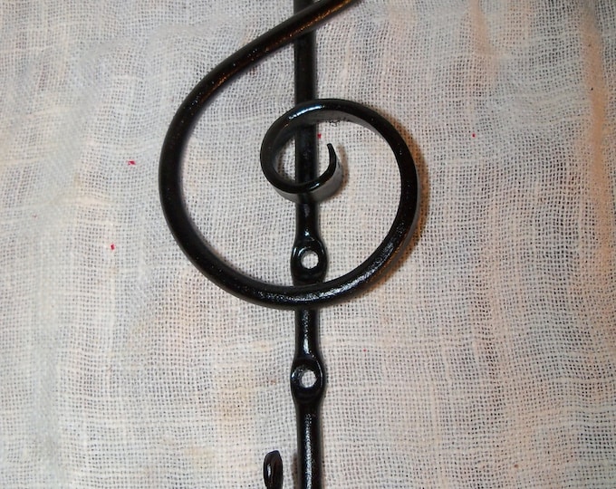 Hand Forged Treble Clef Hook Wrought Iron Hook for Music Lovers - Etsy