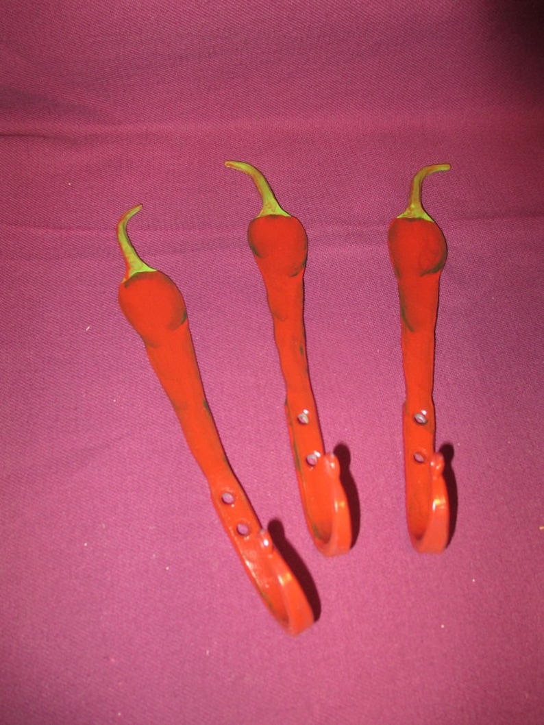 Hand Forged Chili Pepper Hook - Hand Painted - Red Hot Chili - Etsy