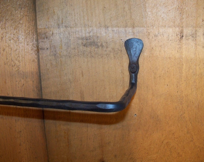 Hand Forged thumbprint Towel Bar Towel Holder Rack Made by Blacksmith ...