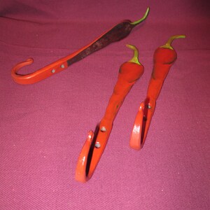 Hand Forged Chili Pepper Hook - Hand Painted - Red Hot Chili - Etsy