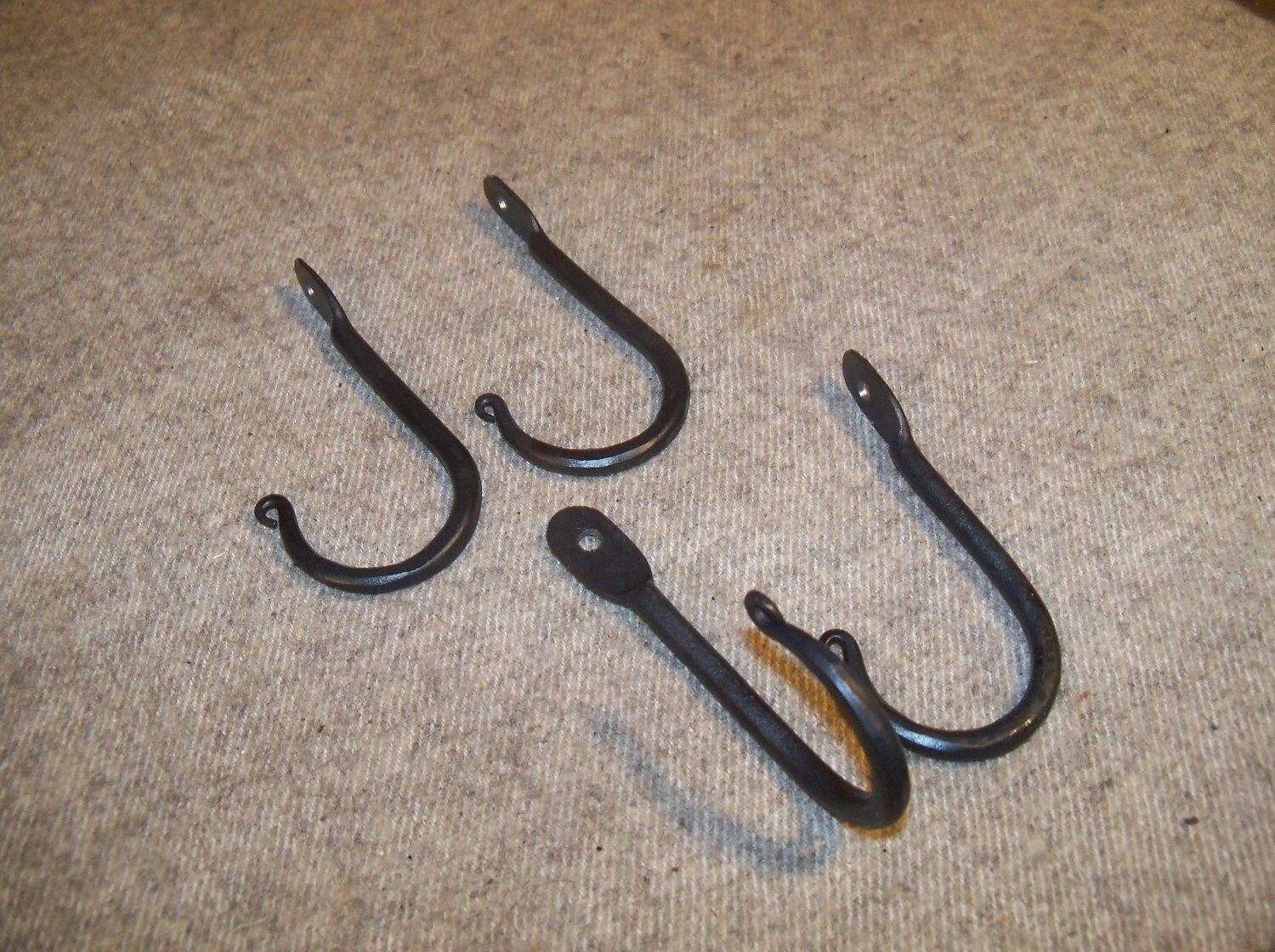 4 Hand Forged Hooks Made by Blacksmith - Hang Pots & Pans - Towels ...