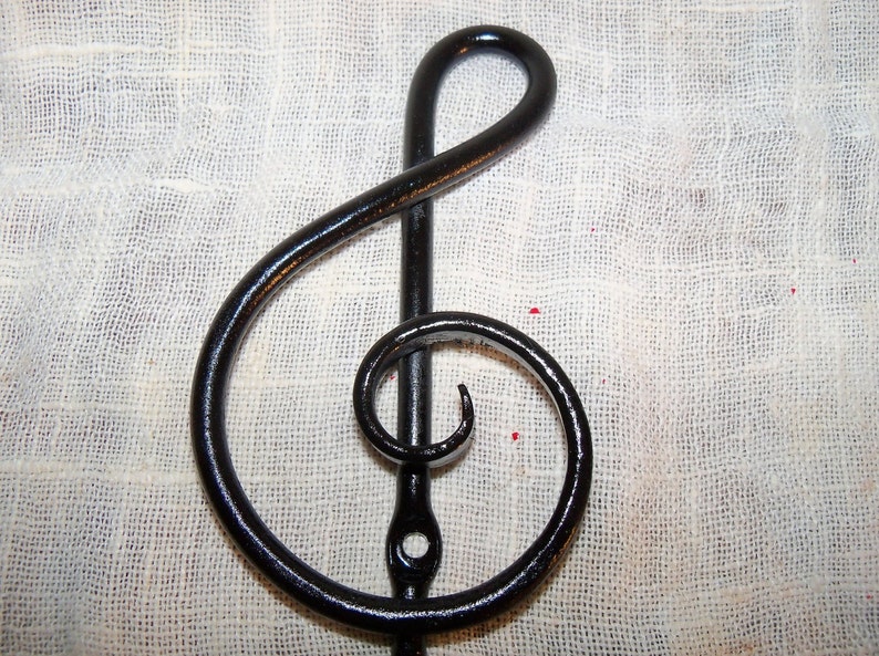 Hand Forged Treble Clef Hook - Wrought Iron Hook for Music Lovers - Etsy