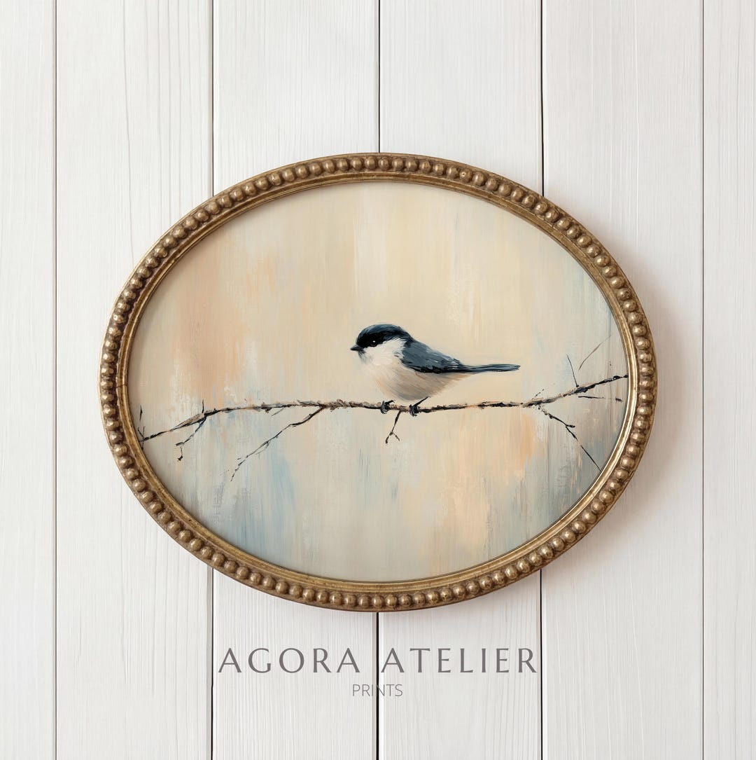 Cottagecore Bird Wall Art | Neutral Bird Print | Vintage Style Painting ...