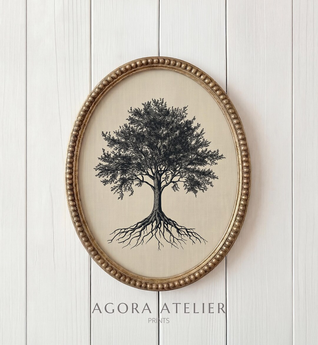 Vintage Tree of Life Printable | Rustic Botanical Art | Neutral ...