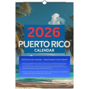Puerto Rico Calendar 2026 - Etsy UK