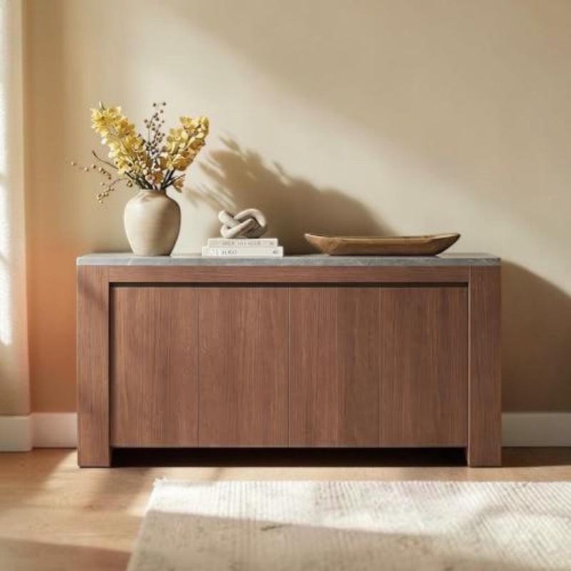 Marble Top Wood Sideboard - Etsy