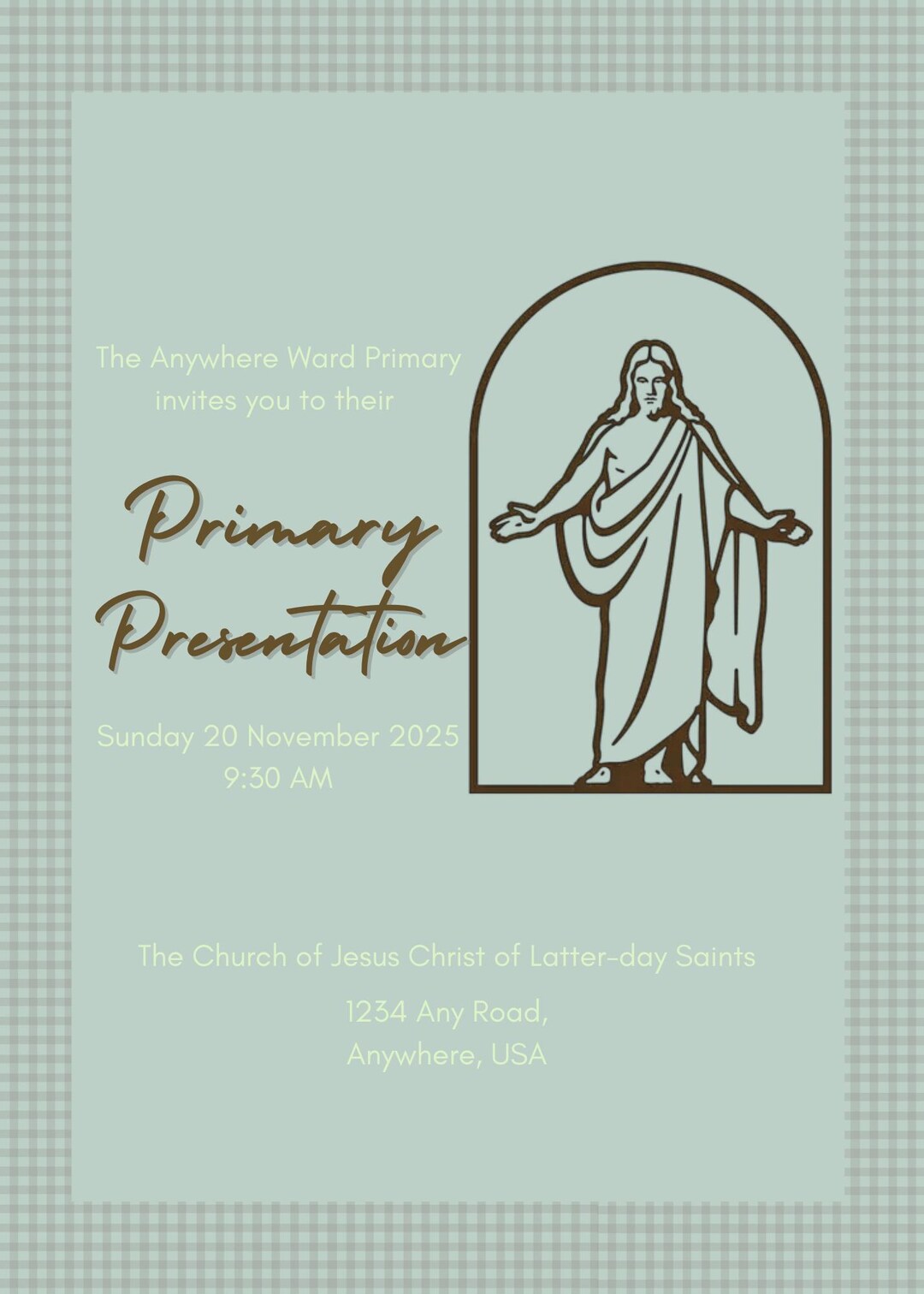 Gingham LDS Primary Presentation Invitation - Etsy