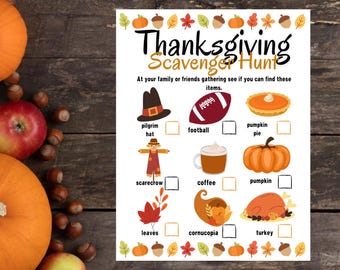 Thanksgiving Scavenger Hunt - Etsy