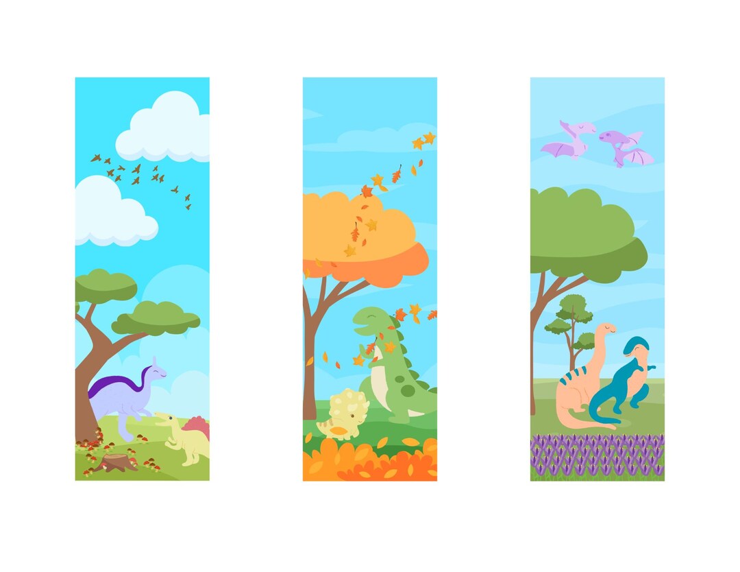 Dinosaur Bookmark Set of 6 - Etsy