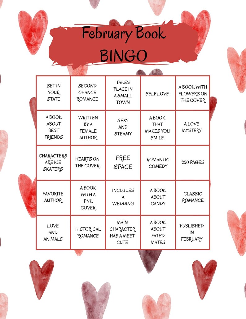 February Book Bingo - Etsy