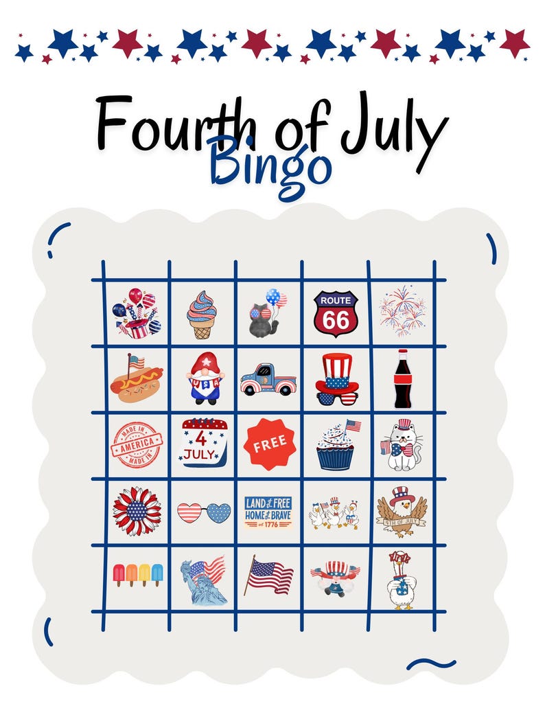Fourth of July Bingo - Etsy