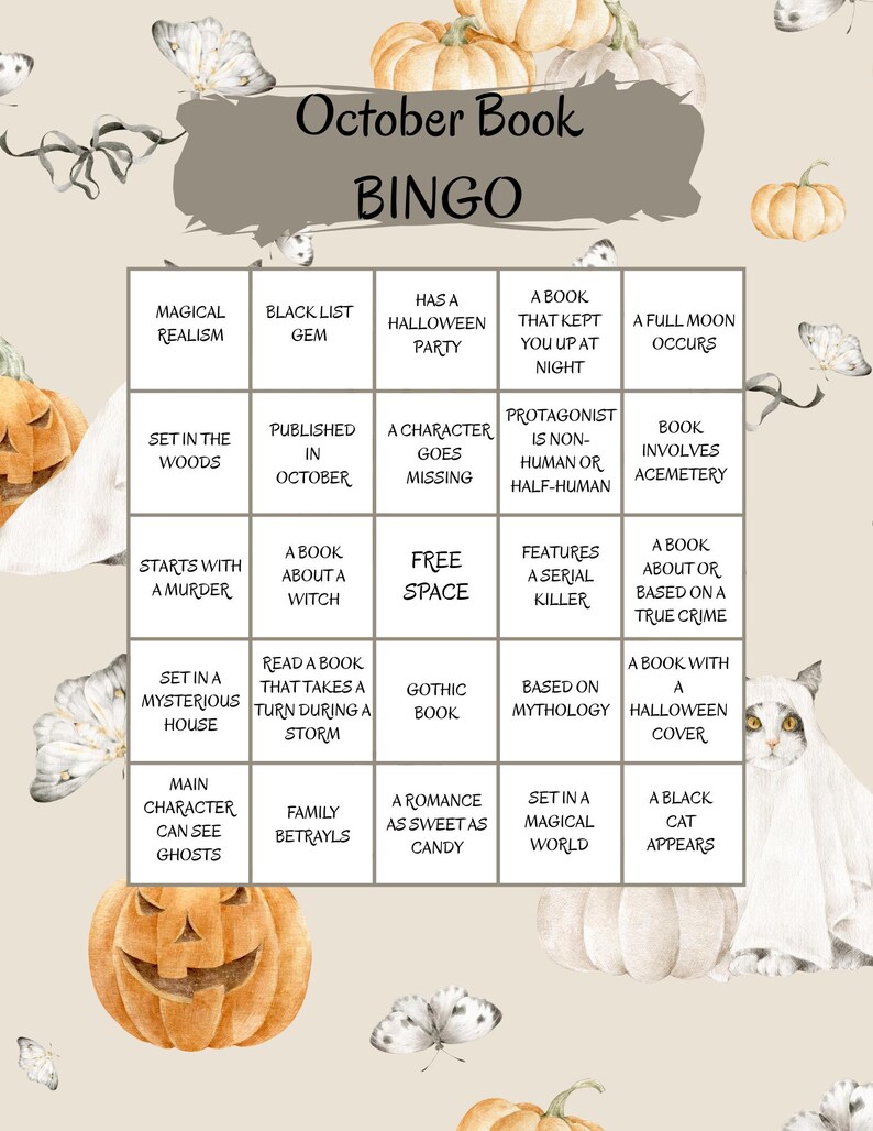 October Book Bingo - Etsy