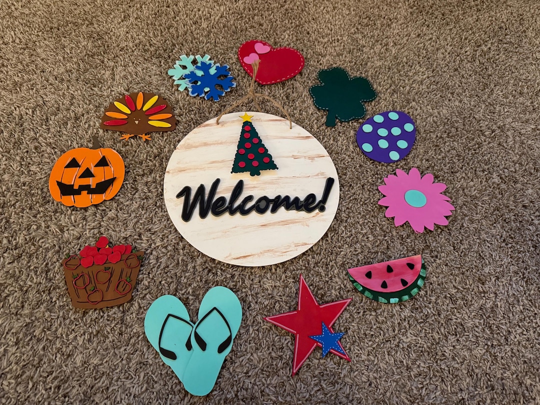 All-season Magnetic Welcome Sign — Interchangeable Monthly Decor for ...