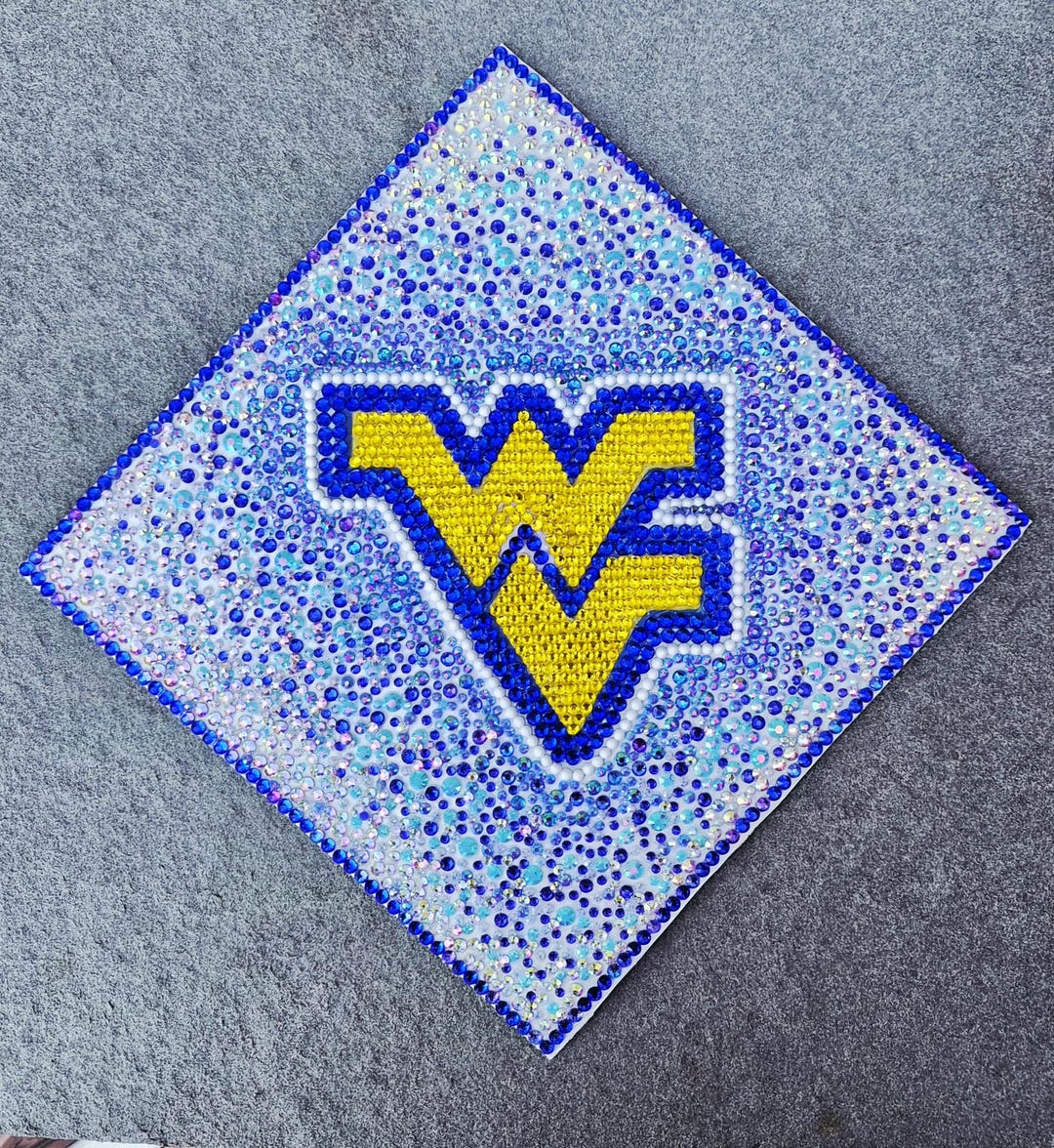 West Virginia University Graduation Cap Topper | WVU Bling Grad Cap ...