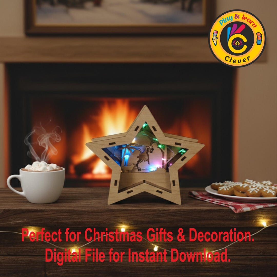Laser Cut Christmas Star With Nativity – Multi Format & Thickness ...