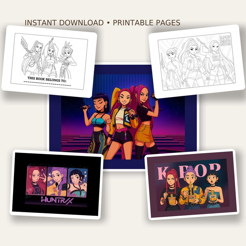 HUNTRIX Coloring Book – Printable Digital Download PNG & PDF – A4 to A5 ...