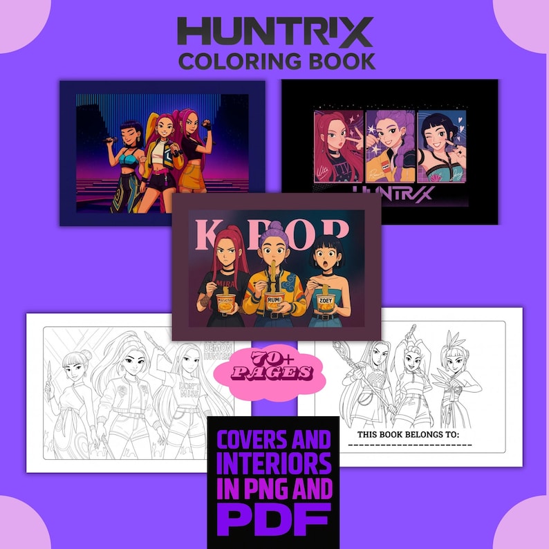 HUNTRIX Coloring Book – Printable Digital Download PNG & PDF – A4 to A5 ...