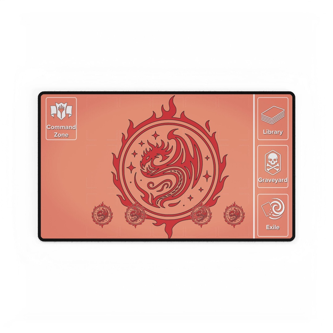 Red Mana MTG Commander Inspired Playmat | Beginner Friendly Zoned ...