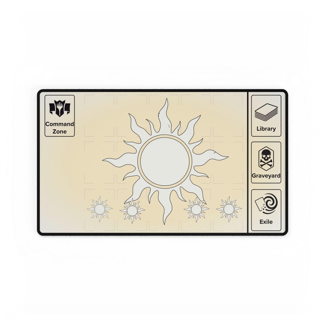 White Mana MTG Commander Inspired Playmat | Beginner Friendly Zoned ...