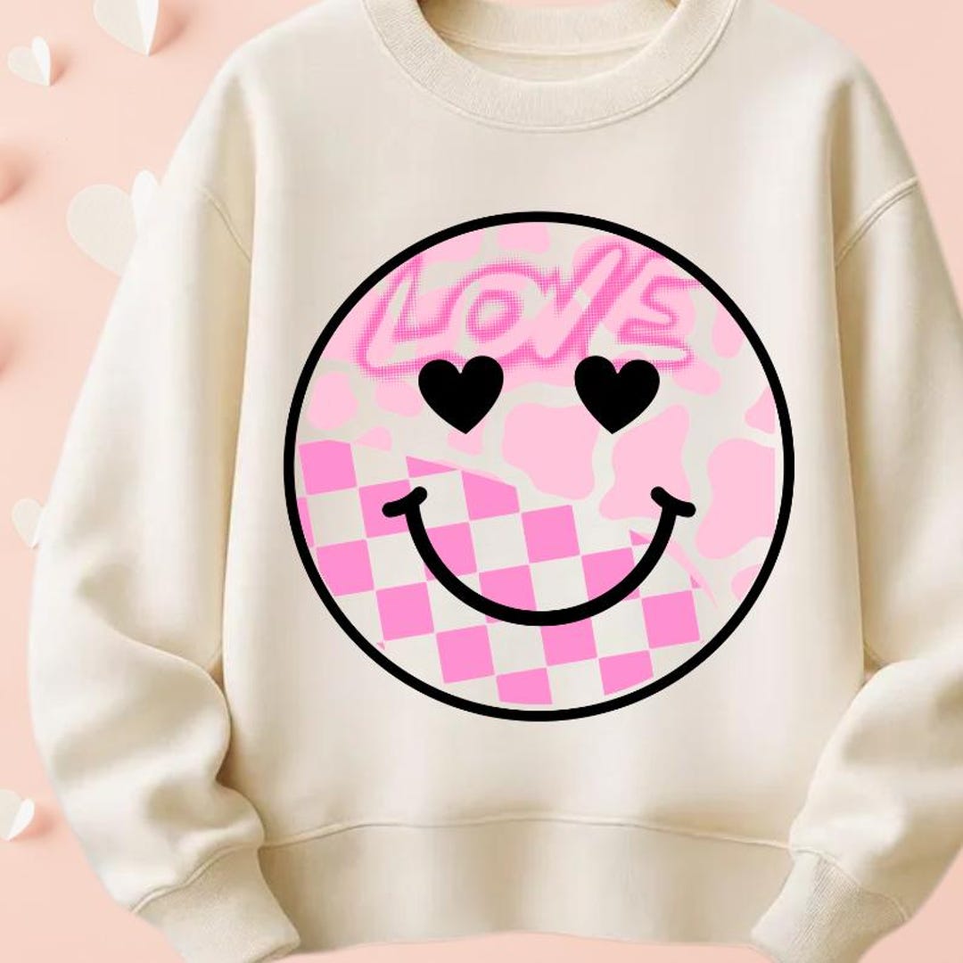 Smiley Face Png, Valentine PNG: Pink Plaid Leopard Sublimation - Etsy