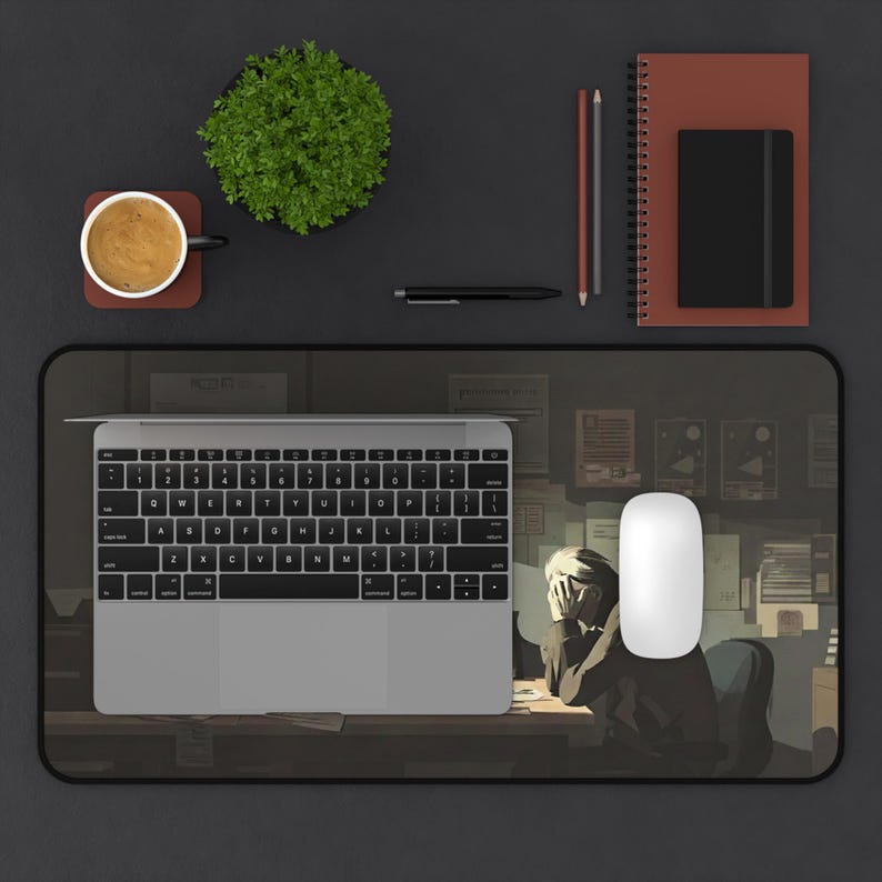 Team Spirit Loading Desk Mat - Funny Office Humor, Corporate Burnout ...