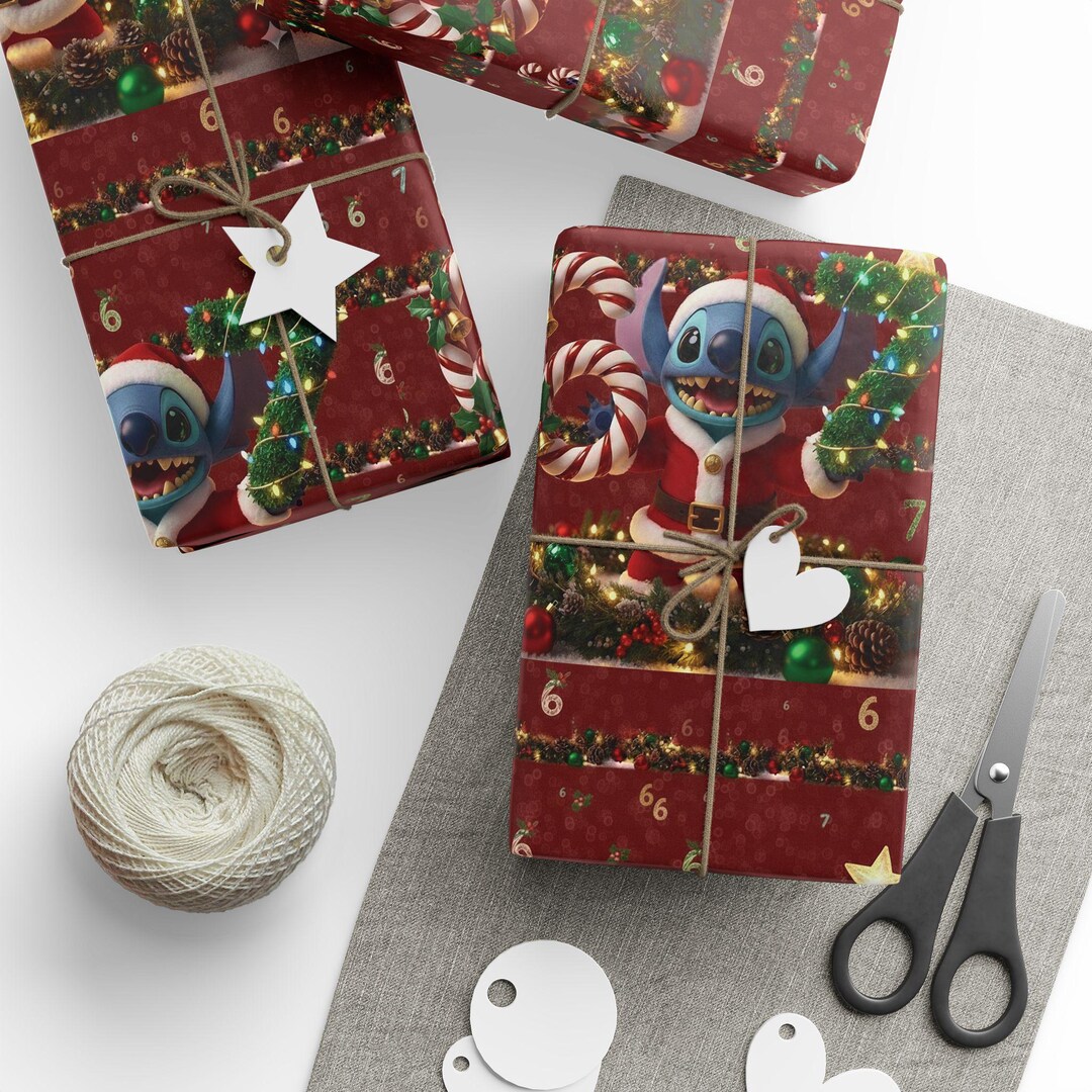 Festive Stitch Holiday Wrapping Paper | Fun Gift Wrap - Etsy
