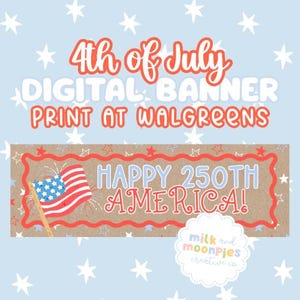 Happy 250th America Printable Banner | 4th of July Independence Day ...