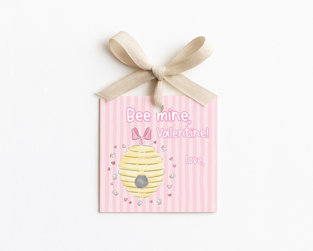Bee Mine Valentine Gift Tag | Printable Valentine's Tag | Instant PDF ...