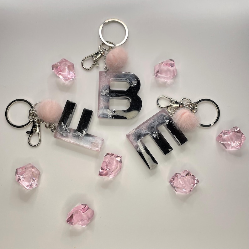 Epoxy Resin Alphabet Keychain (A to Z) - Etsy