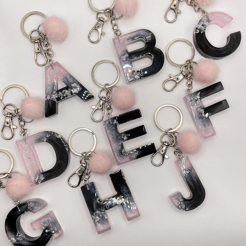 Resin Letter Keychain - Etsy UK