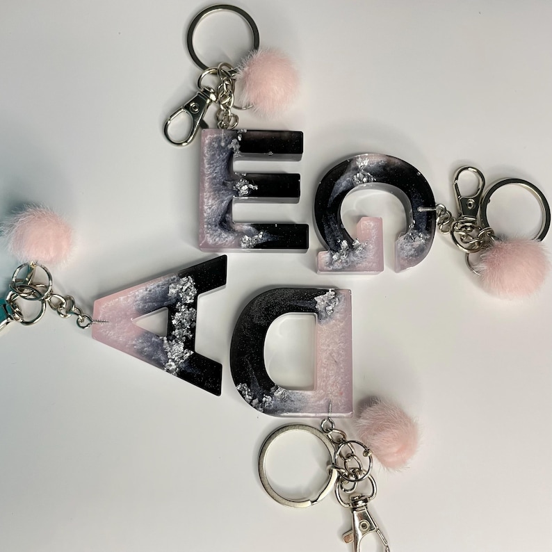 Epoxy Resin Alphabet Keychain (A to Z) - Etsy