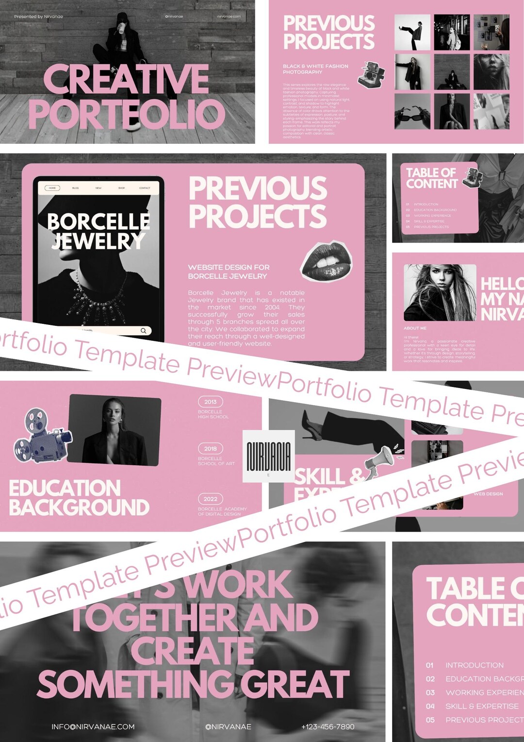 Creative Portfolio Template | Modern Canva Editable Slides for ...