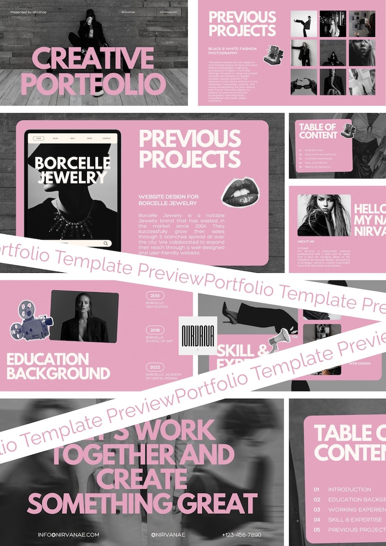 Creative Portfolio Template | Modern Canva Editable Slides for ...