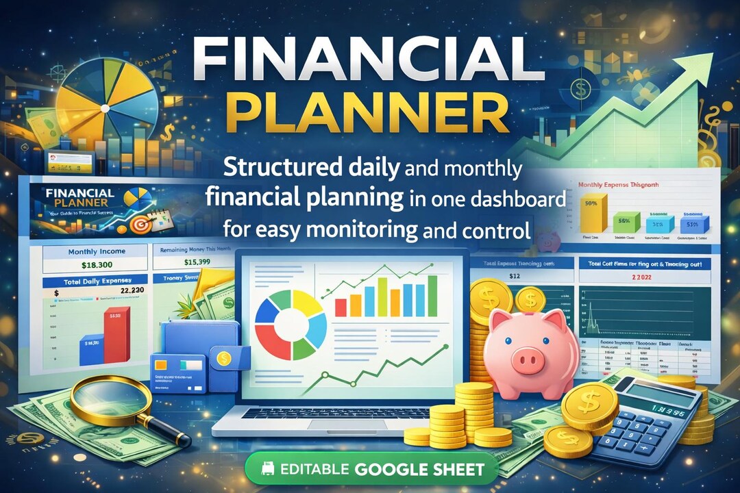 Financial Planner Google Sheet – Daily & Monthly Budget Dashboard ...