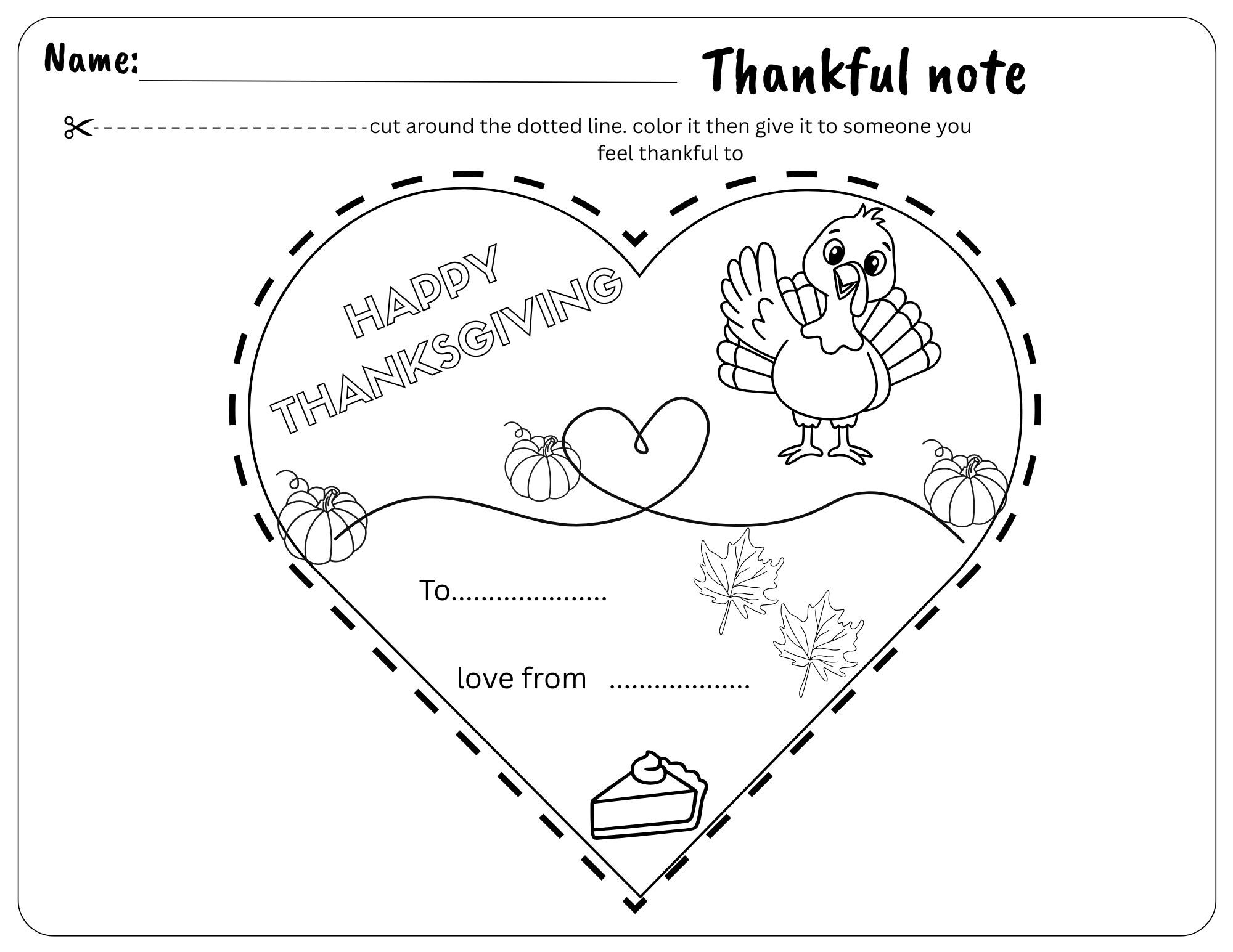 Thanksgiving & Thankful Notes , Preschool , Kindergarten Activity - Etsy