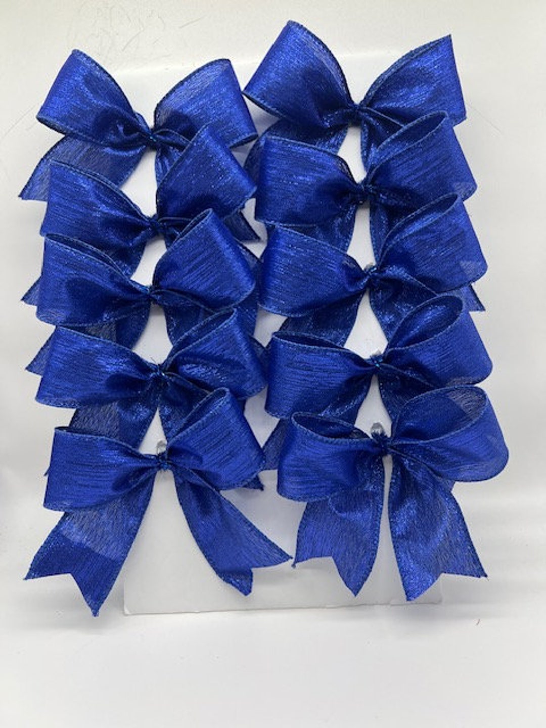 Decorative Royal Blue Metallic Bows/ Set 10 Bows/ Patriotic Treat Bag ...