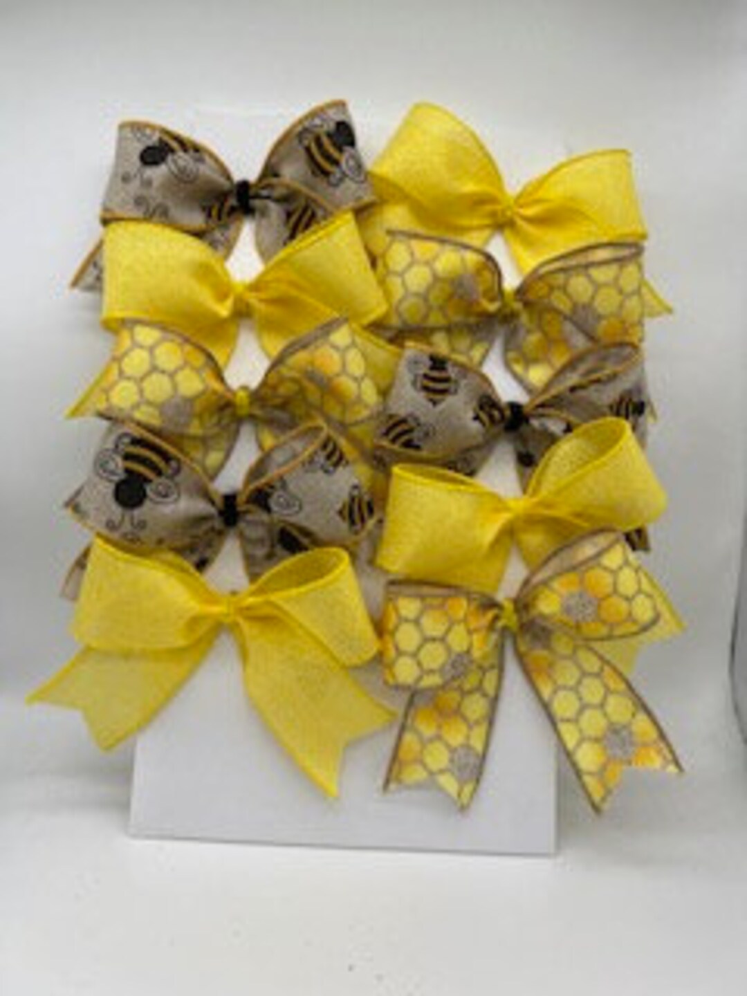 Decorative Mixed Honeycomb Bee Bows/ Set 10 Bows/ Treat Bag Bows ...