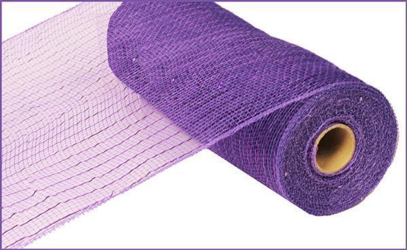 10 Inch Purple With Purple Metallic Stripes 10 Yd Long Deco Poly Mesh ...