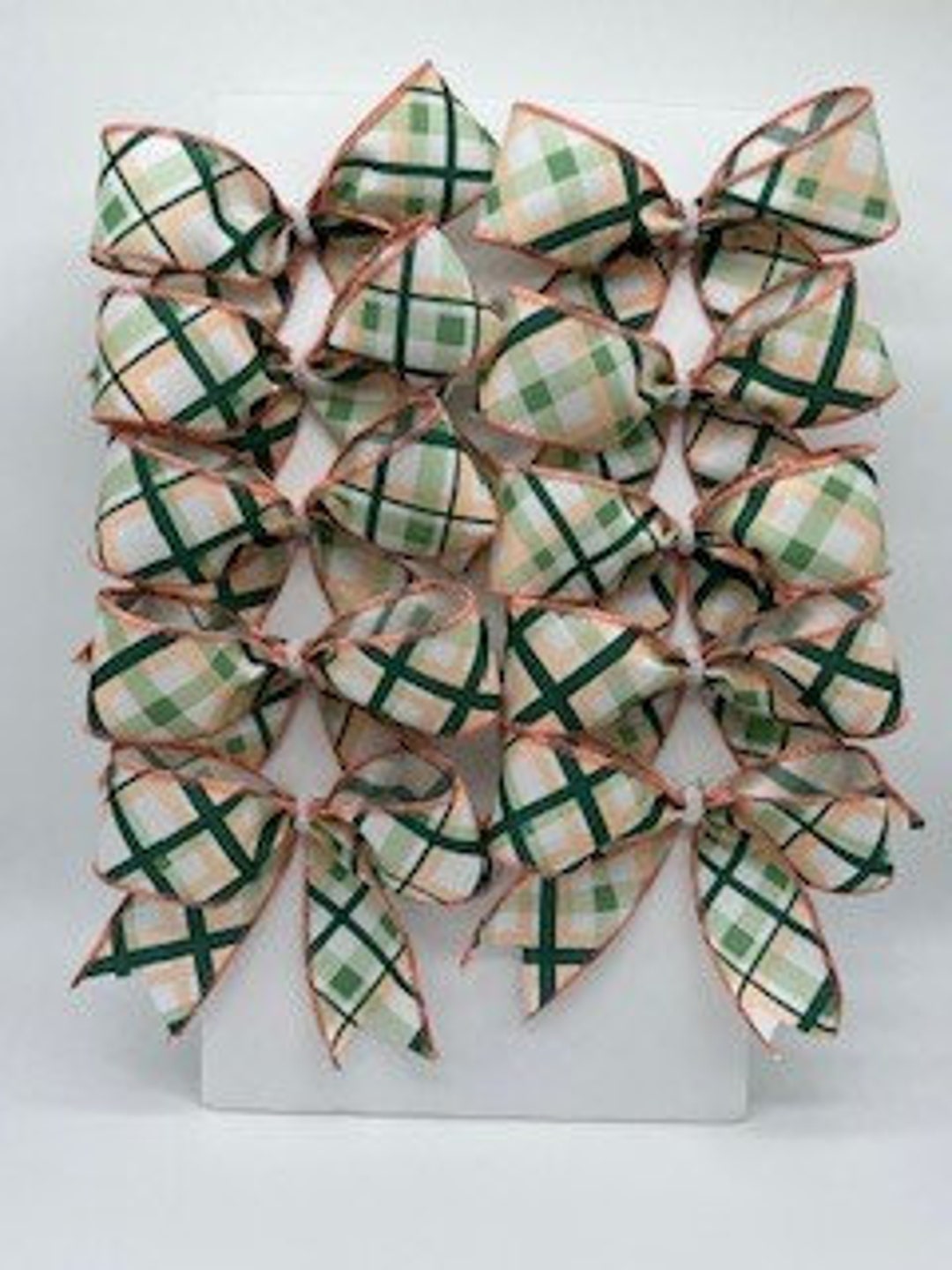 Spring Plaid Bows/ Set 10 Bows/ Treat Bag Bows/ Christmas Tree Bows ...