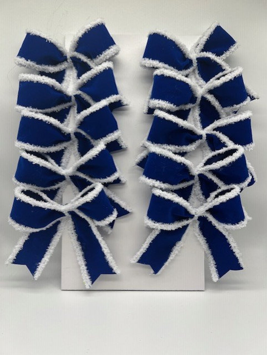 Christmas Tree Decorative Royal Blue Velvet Bows With White Drift Edge ...