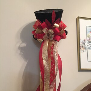 Top Hat Christmas Tree Topper Ribbon Streamers - Etsy