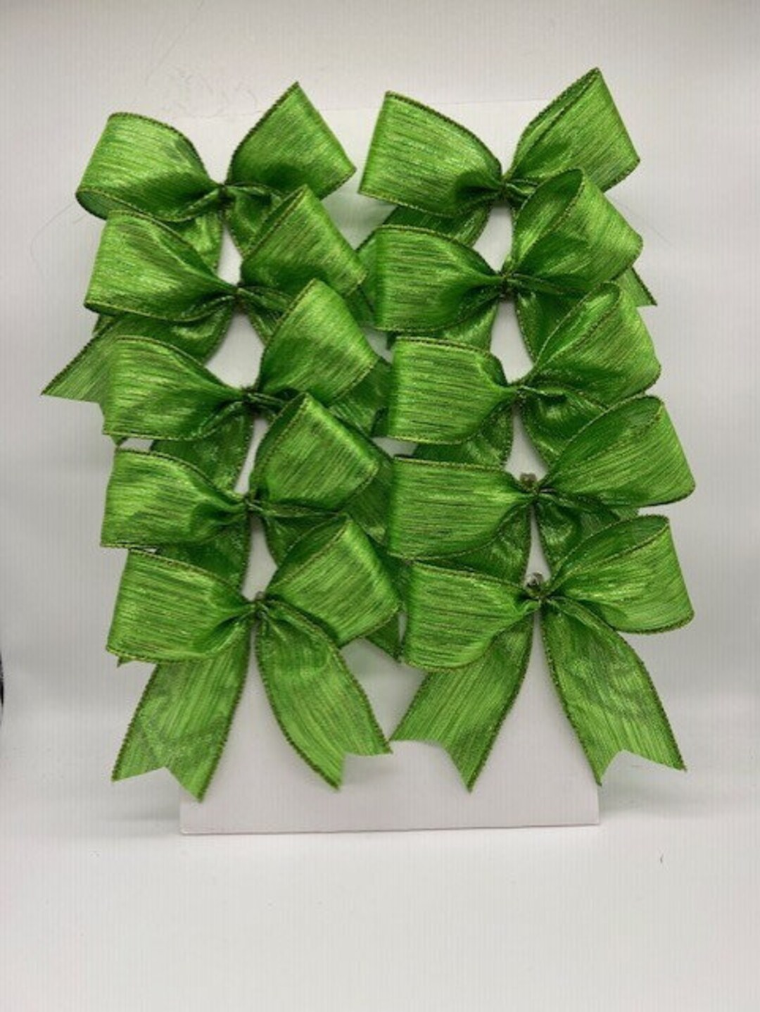 Decorative Lime Metallic Ribbon Bow/ Set 10 Bows/ Halloween Bows ...