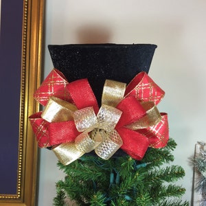 Black Top Hat Christmas Tree Topper - Etsy