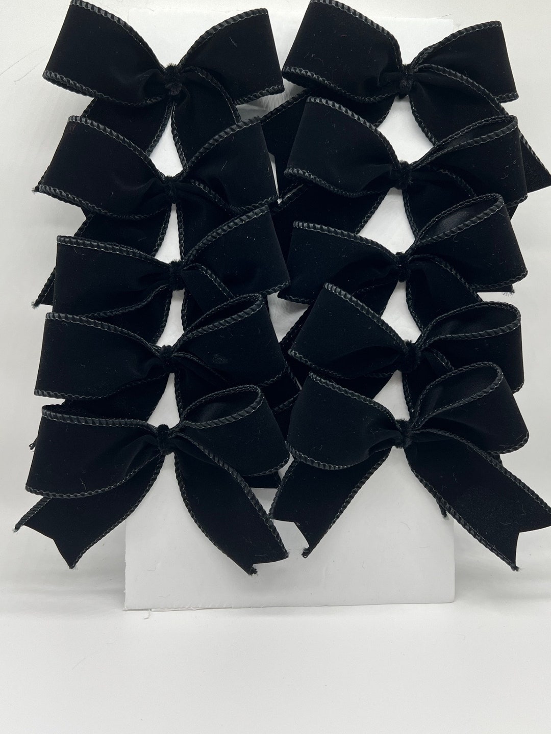 Decorative Black Velvet Bows/ Set 10 Bows/ Party Treat Bag Bows/ Wreath ...