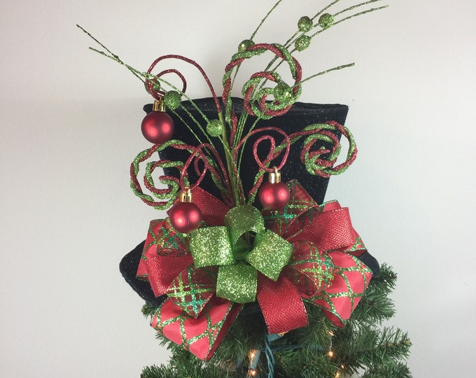 Christmas Tree Topper Black Top Hat Tree Topper Centerpiece - Etsy