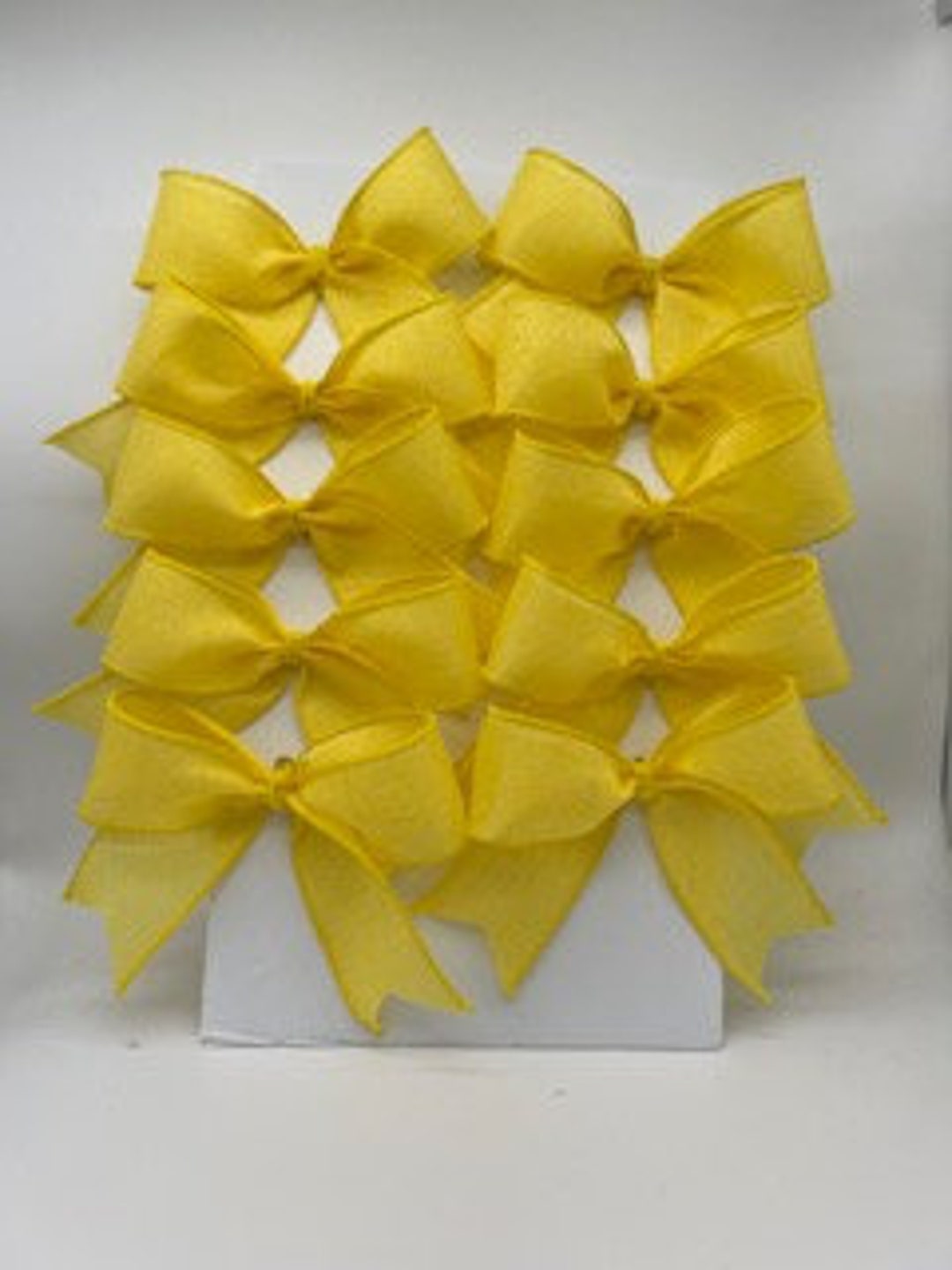 Decorative Spring Summer Fall Yellow Bows/ Set 10 Bows/ Treat Bag Bows ...