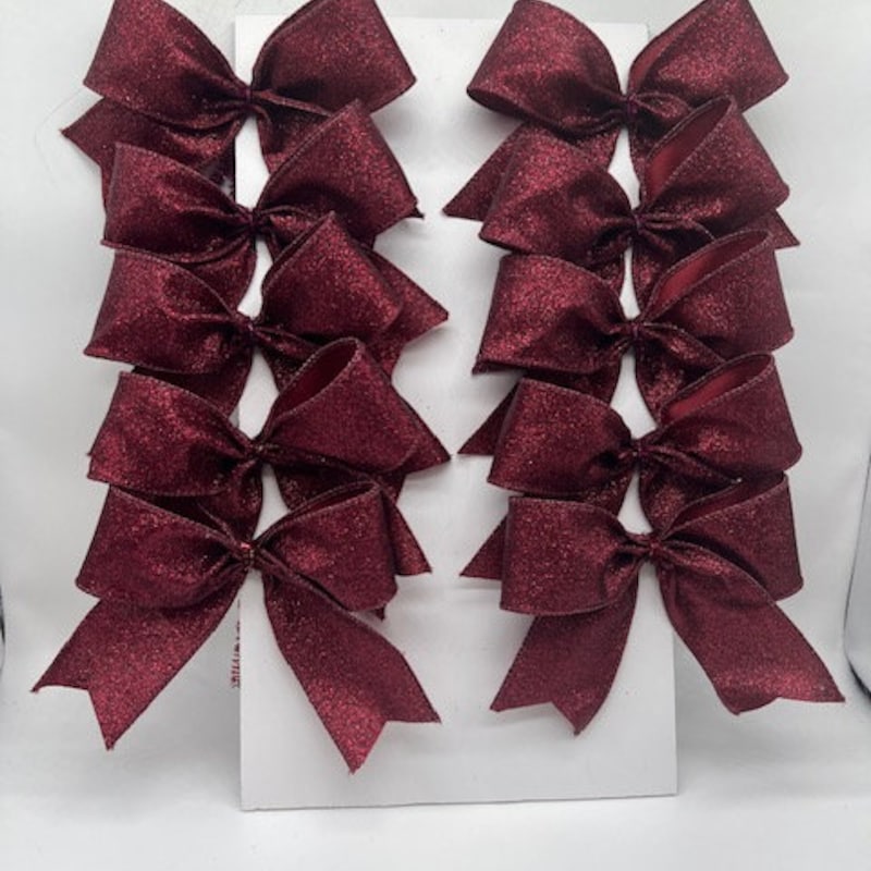 Burgundy Christmas Bows - Etsy