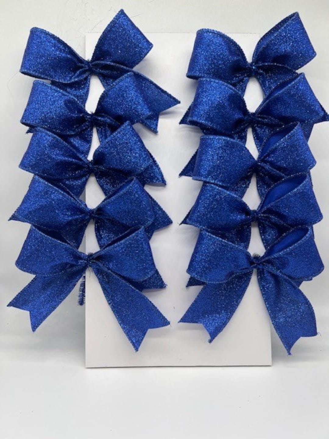 Decorative Royal Blue Shimmer Glitter Ribbon Bow/ Set 10 Bows ...