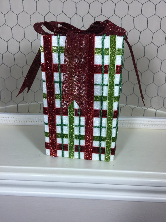 Large Christmas Gift Box Decoration Wreath Embellishment | Etsy