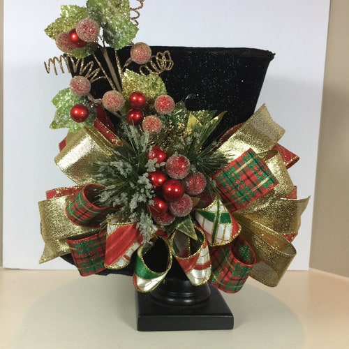 Christmas Tree Topper Black Top Hat Tree Topper Centerpiece - Etsy
